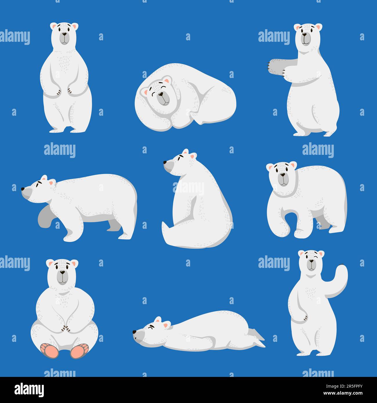 Cartoon White Polar Bear Set Stock Vector Image And Art Alamy