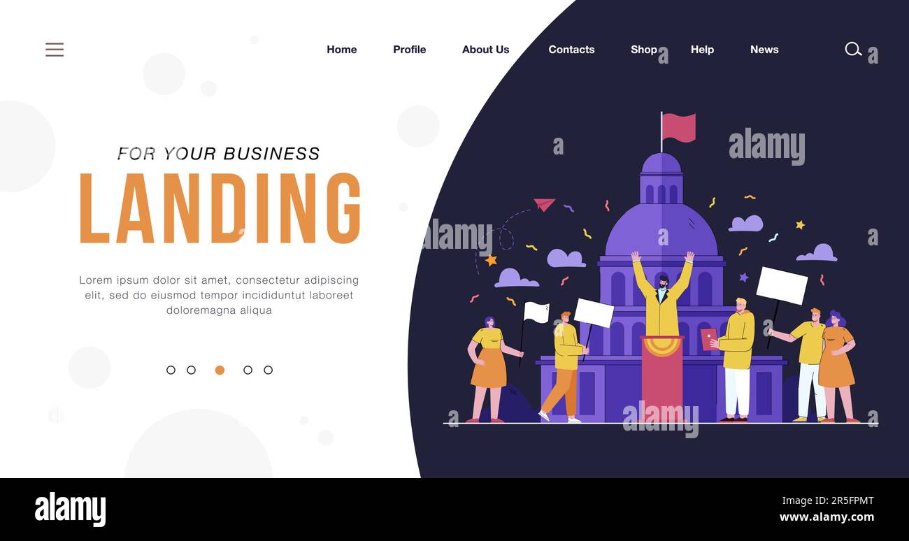 People taking part in political event flat vector illustration Stock ...