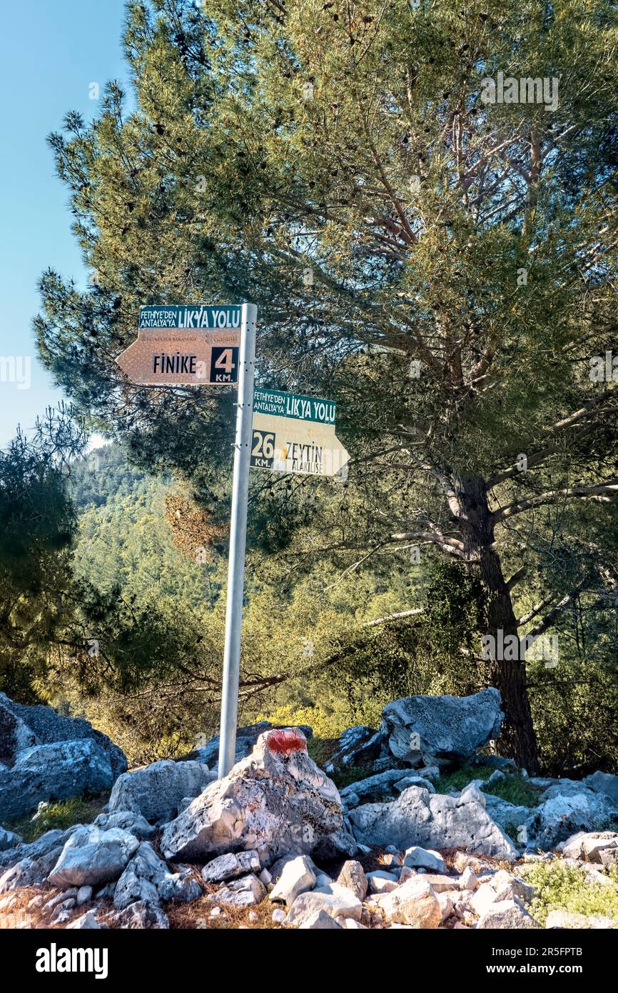 Finding the route on the Lycian Way, Finike, Turkey Stock Photo - Alamy