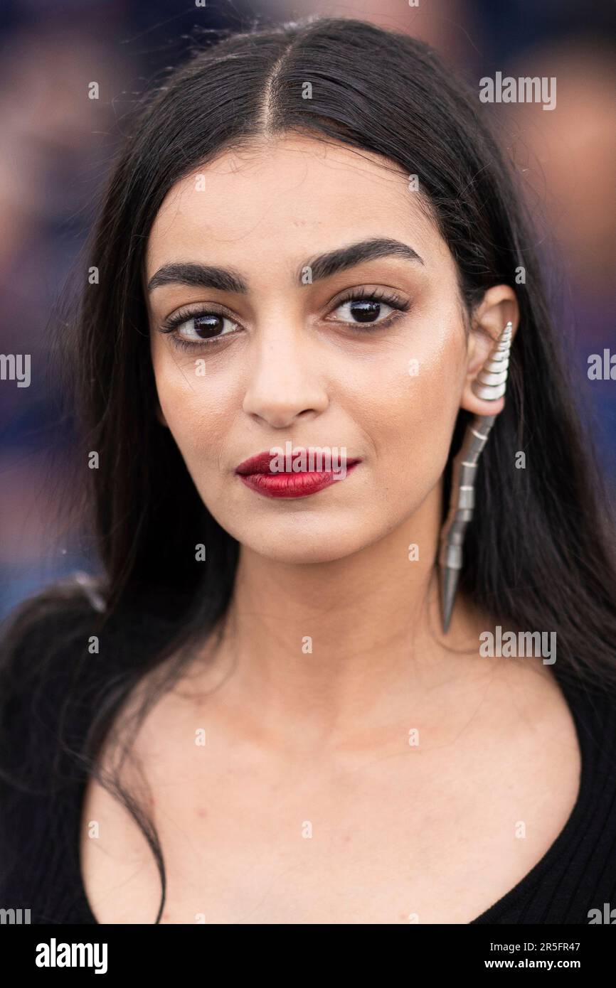 Meriem Amiar poses for photographers at the photo call for the film 'The King of Algiers' at the ...