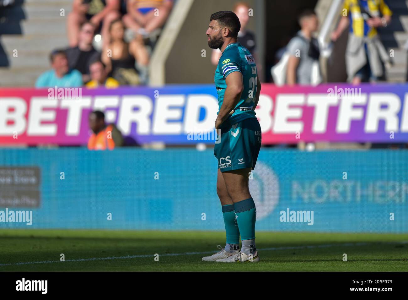 Abbas Miski #23 of Wigan Warriors during the Betfred Super League Magic ...