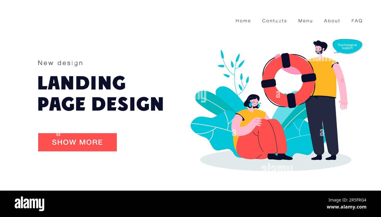 Psychological help vector website template hi-res stock photography and ...