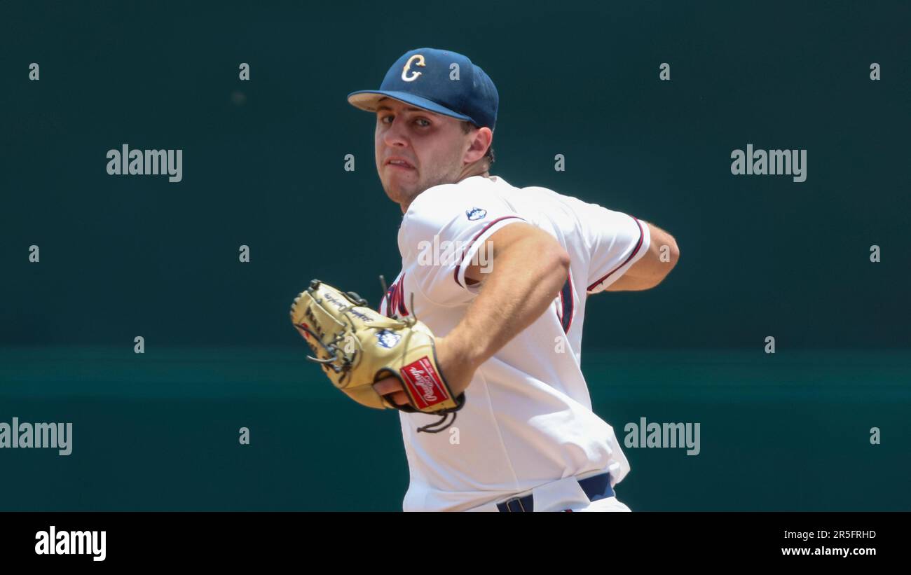 UConn pitcher Stephen Quigley (42) in action during an NCAA baseball ...