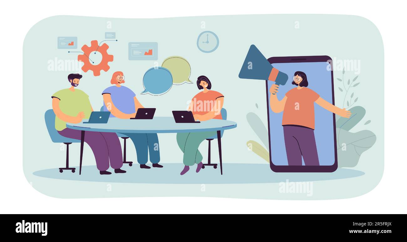 Making an announcement Stock Vector Images - Alamy