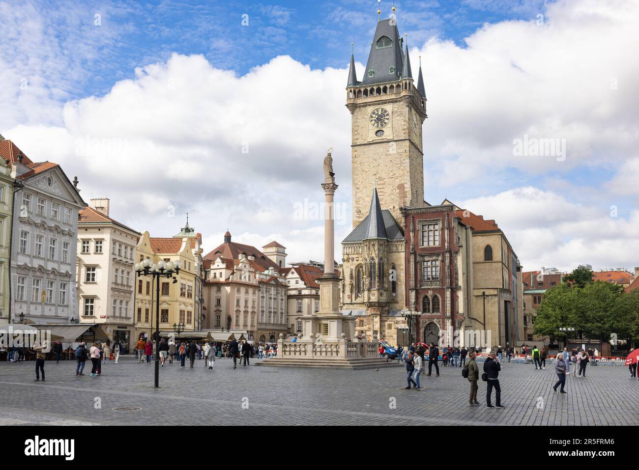 Prague, CZECH REPUBLIC - May 17th, 2023: The main square Staroměstské ...