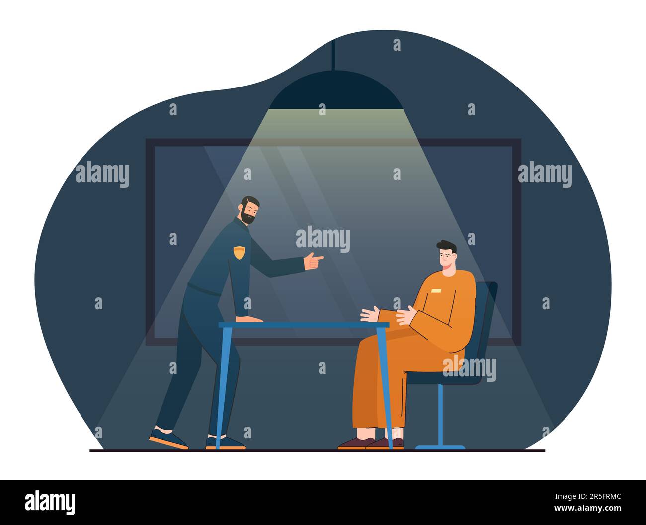 Detective at his desk Stock Vector Images - Alamy