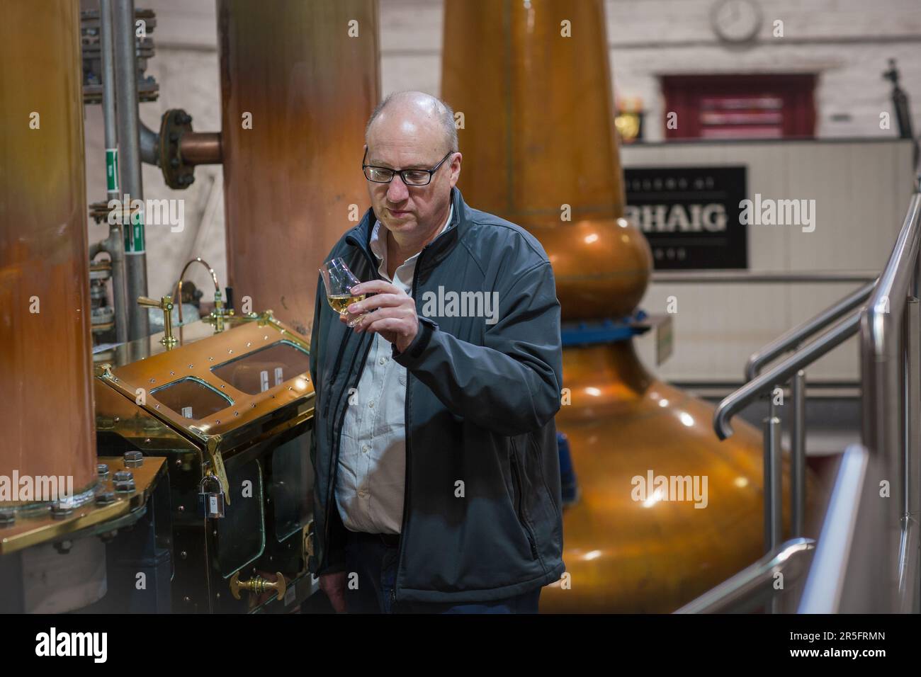 Whiskymaker, Neil Macleod Mathieson, at the Torabhaig Distillery on the ...
