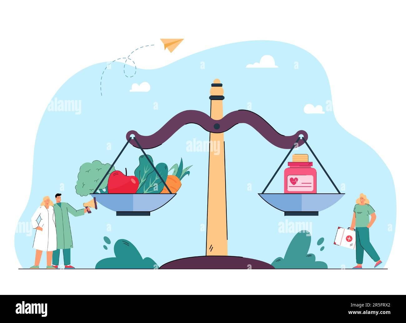 Cartoon doctor patient obesity Cut Out Stock Images & Pictures - Alamy