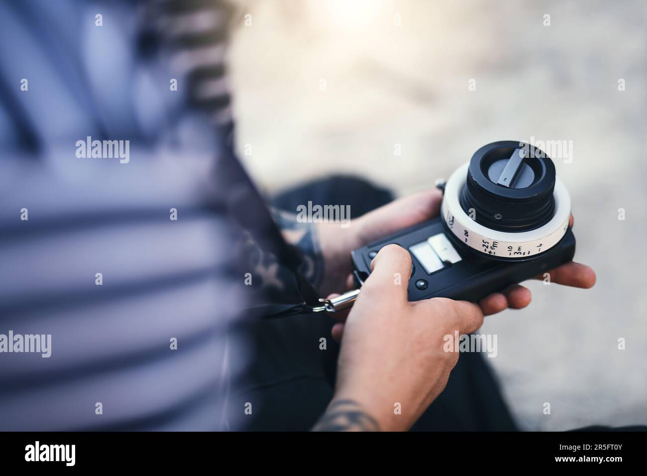 The lens seems to be in working condition. Closeup of an unrecognizable ...