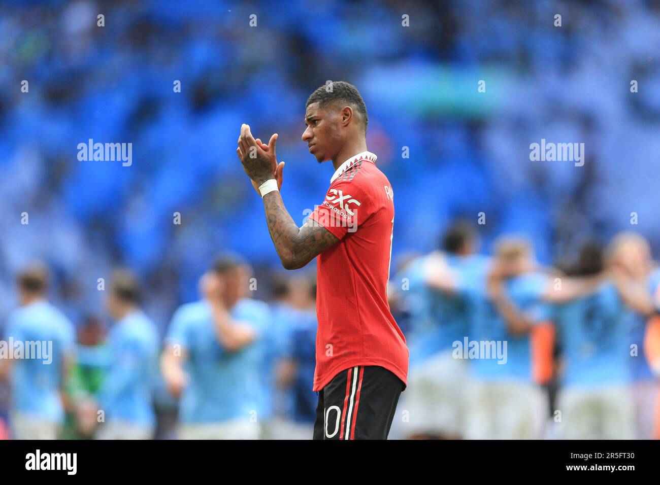 London, UK. 03rd June, 2023. Marcus Rashford of Manchester United looks ...