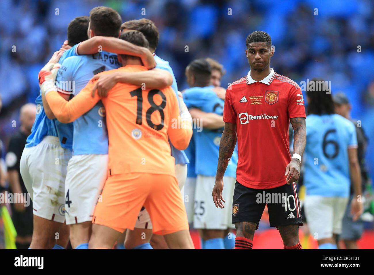 London, UK. 03rd June, 2023. Marcus Rashford of Manchester United looks ...