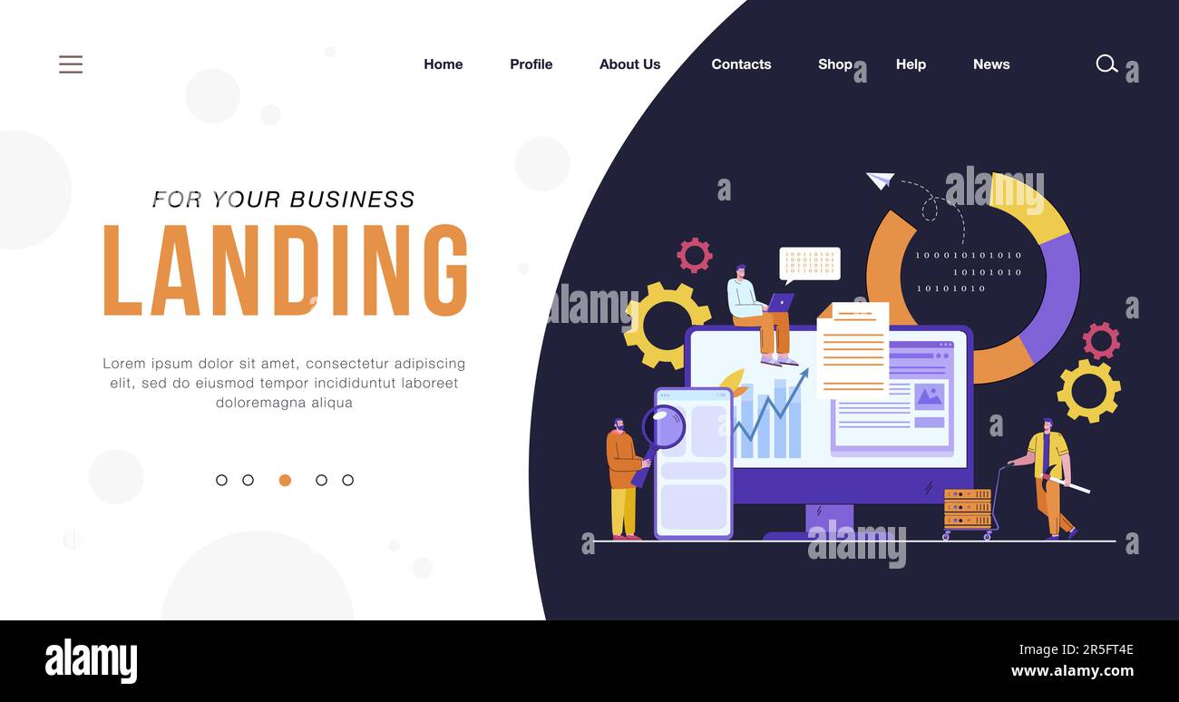 Tiny programmers in analysis process of data Stock Vector Image & Art - Alamy