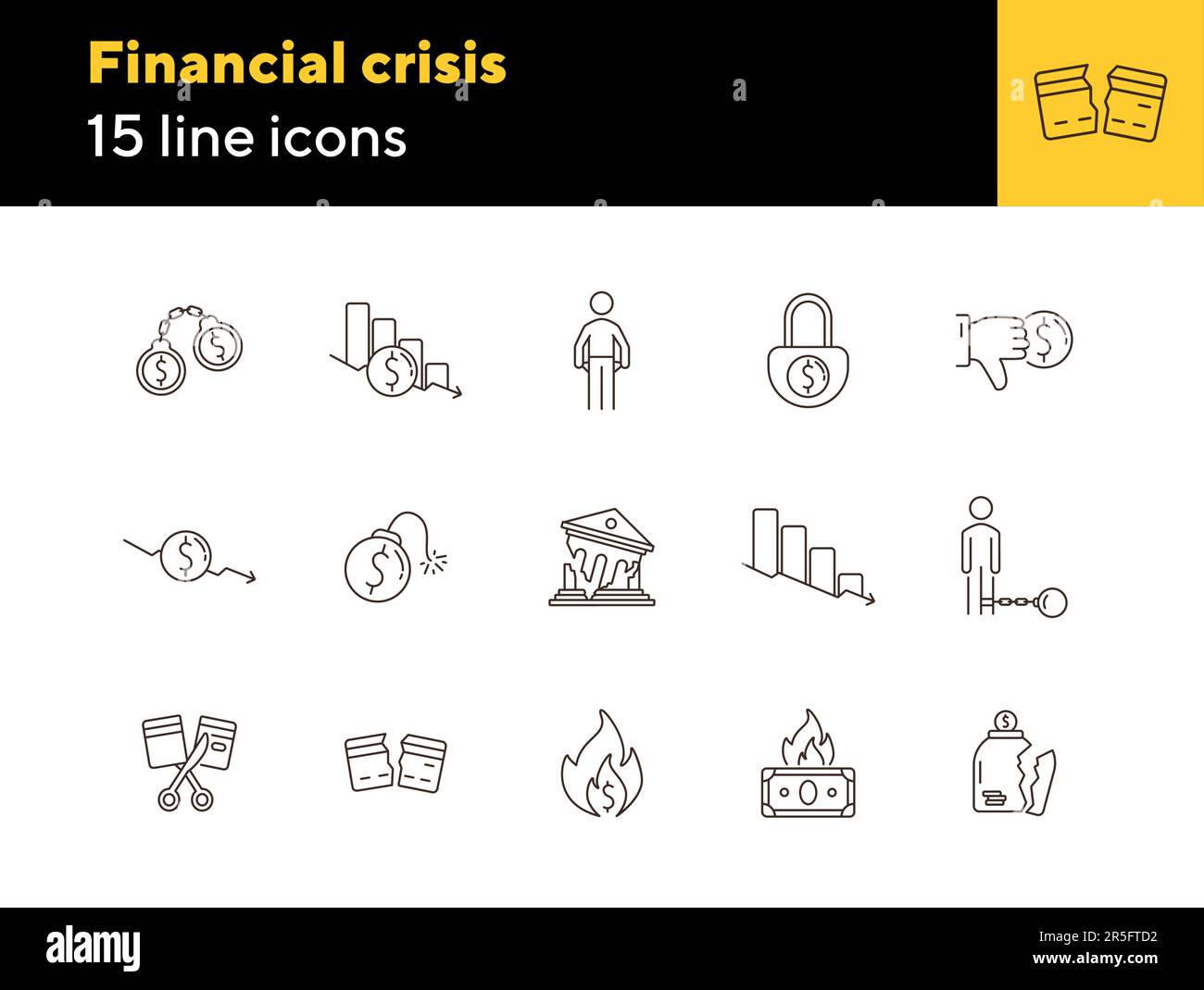 Financial crisis icons Stock Vector Image & Art - Alamy