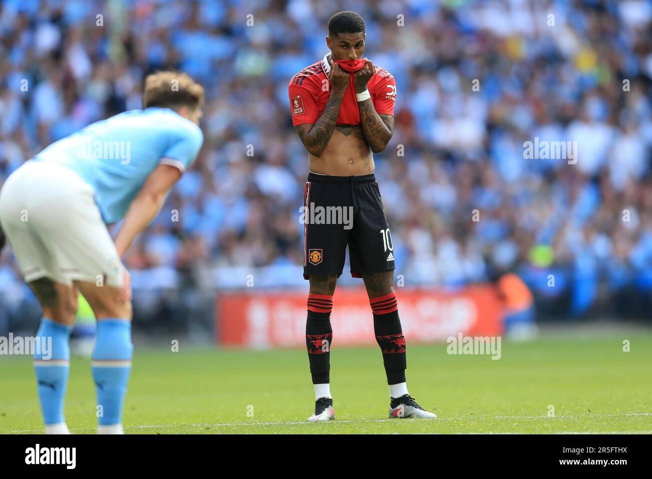 London, UK. 03rd June, 2023. Marcus Rashford of Manchester United looks ...