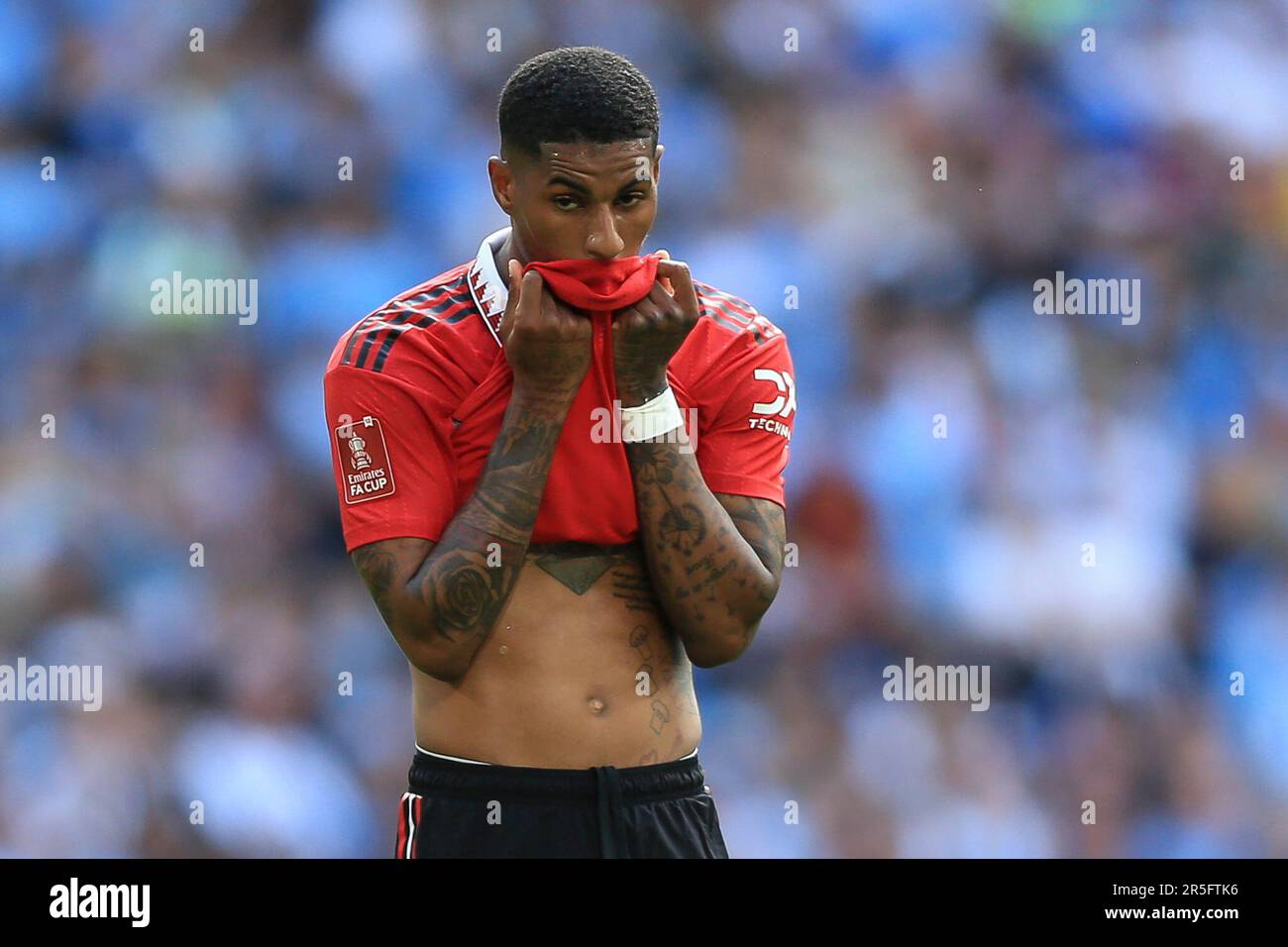 London, UK. 03rd June, 2023. Marcus Rashford of Manchester United looks ...