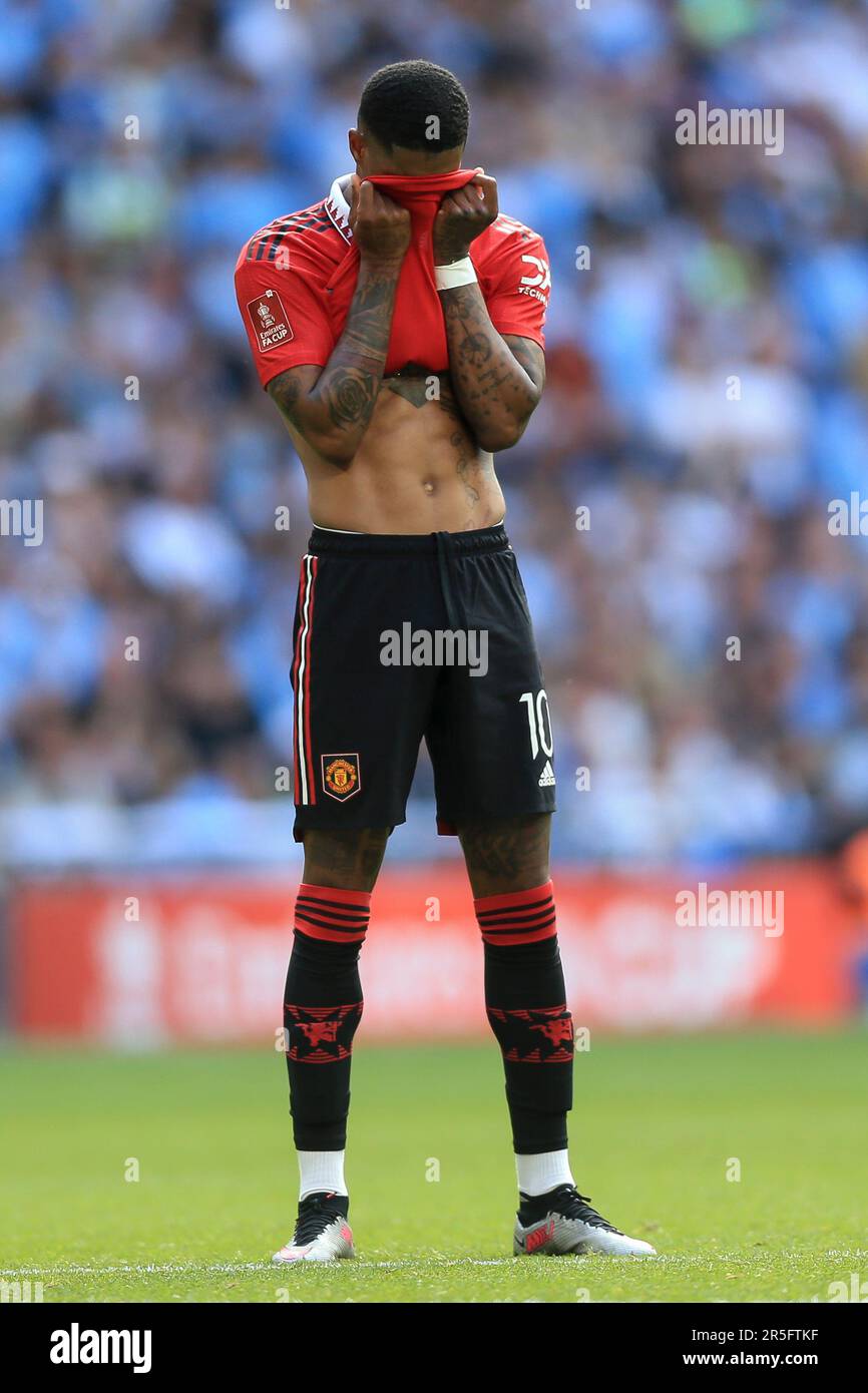 London, UK. 03rd June, 2023. Marcus Rashford of Manchester United looks ...