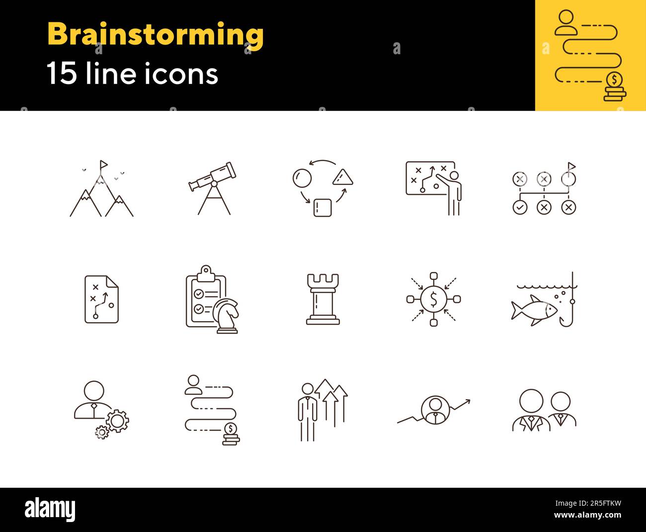 Brainstorming icon set Stock Vector Image & Art - Alamy