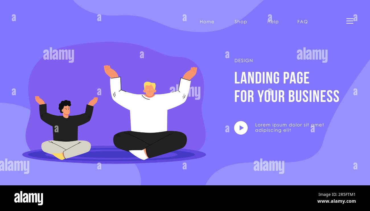 Cartoon father and son meditating Stock Vector Image & Art - Alamy