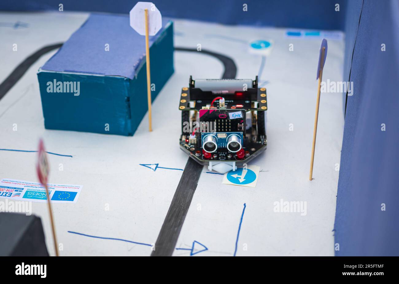 Students demonstrate robotics training as part of the Robotics Festival ...
