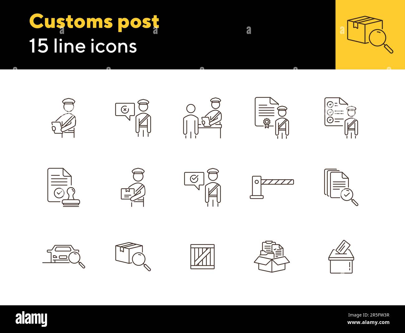 Customs post icons Stock Vector Image & Art - Alamy