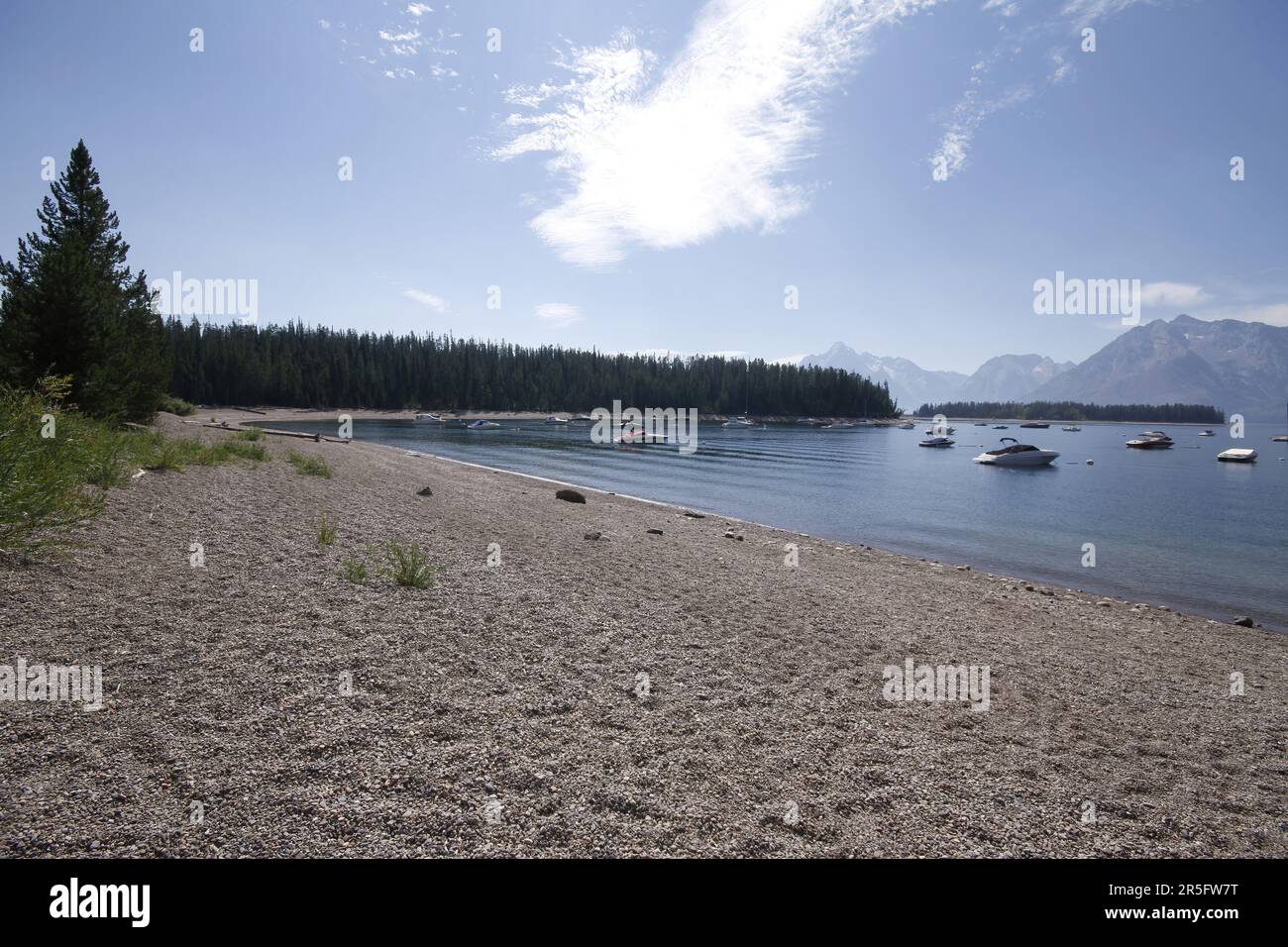 Photo of marina and beach at Yellowstone national park in Wyoming USA ...