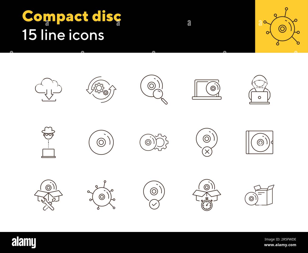 Compact disc icons Stock Vector Image & Art - Alamy