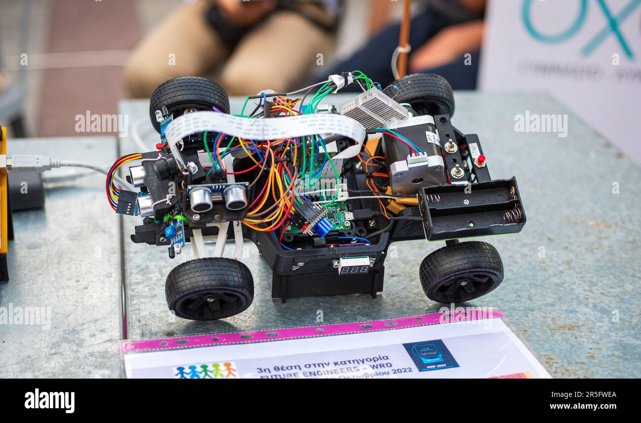 Students demonstrate robotics training as part of the Robotics Festival ...
