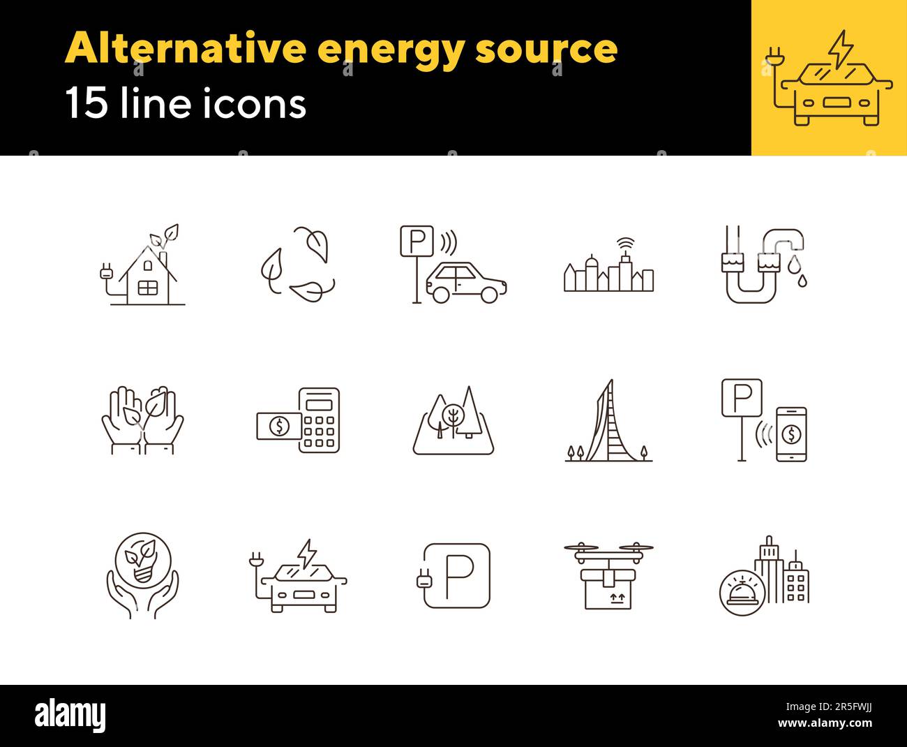 Alternative energy source icons Stock Vector Image & Art - Alamy