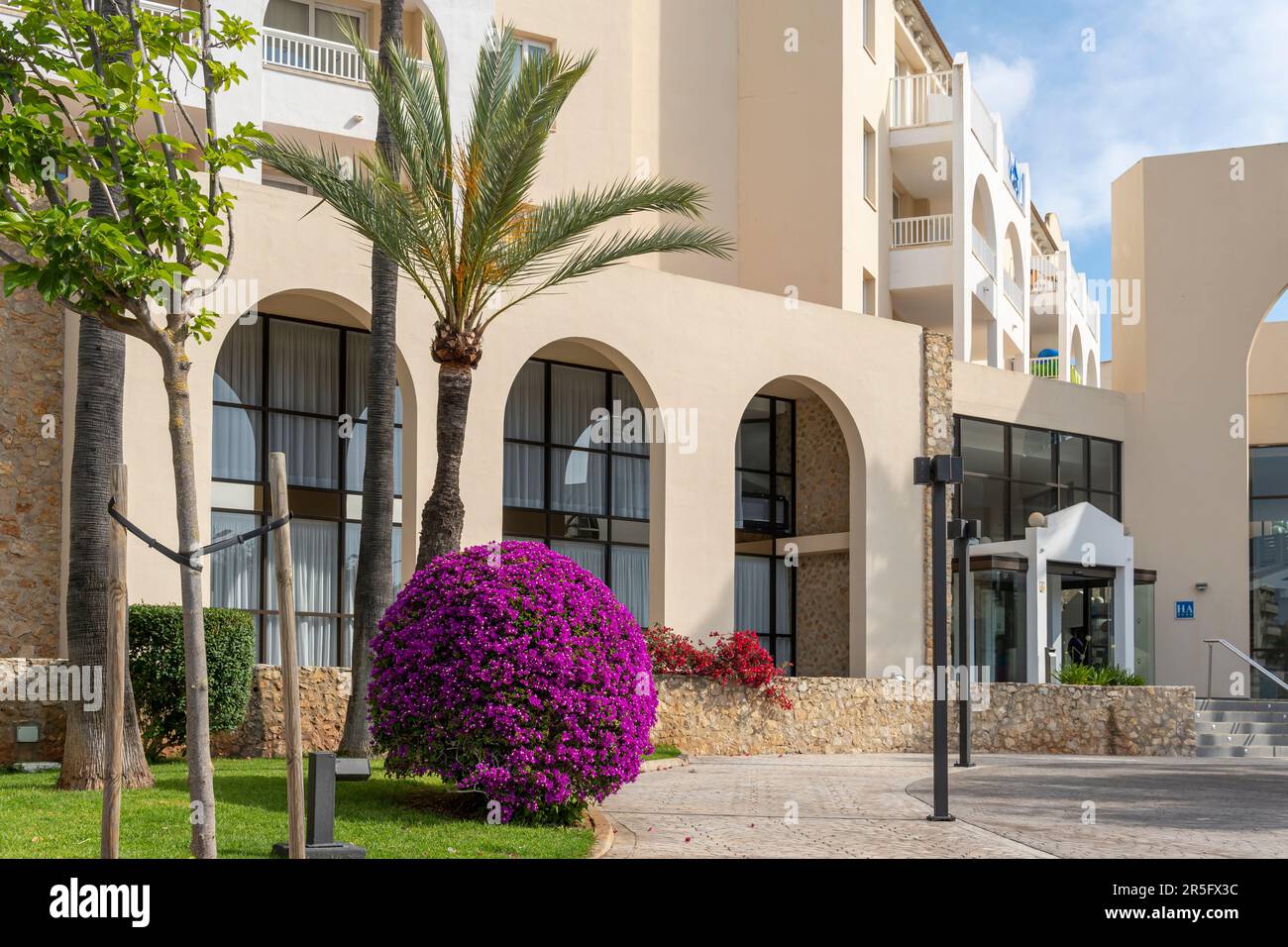 Sa Coma, Spain; june 03 2023: Main facade of the hotel Protur Safari ...