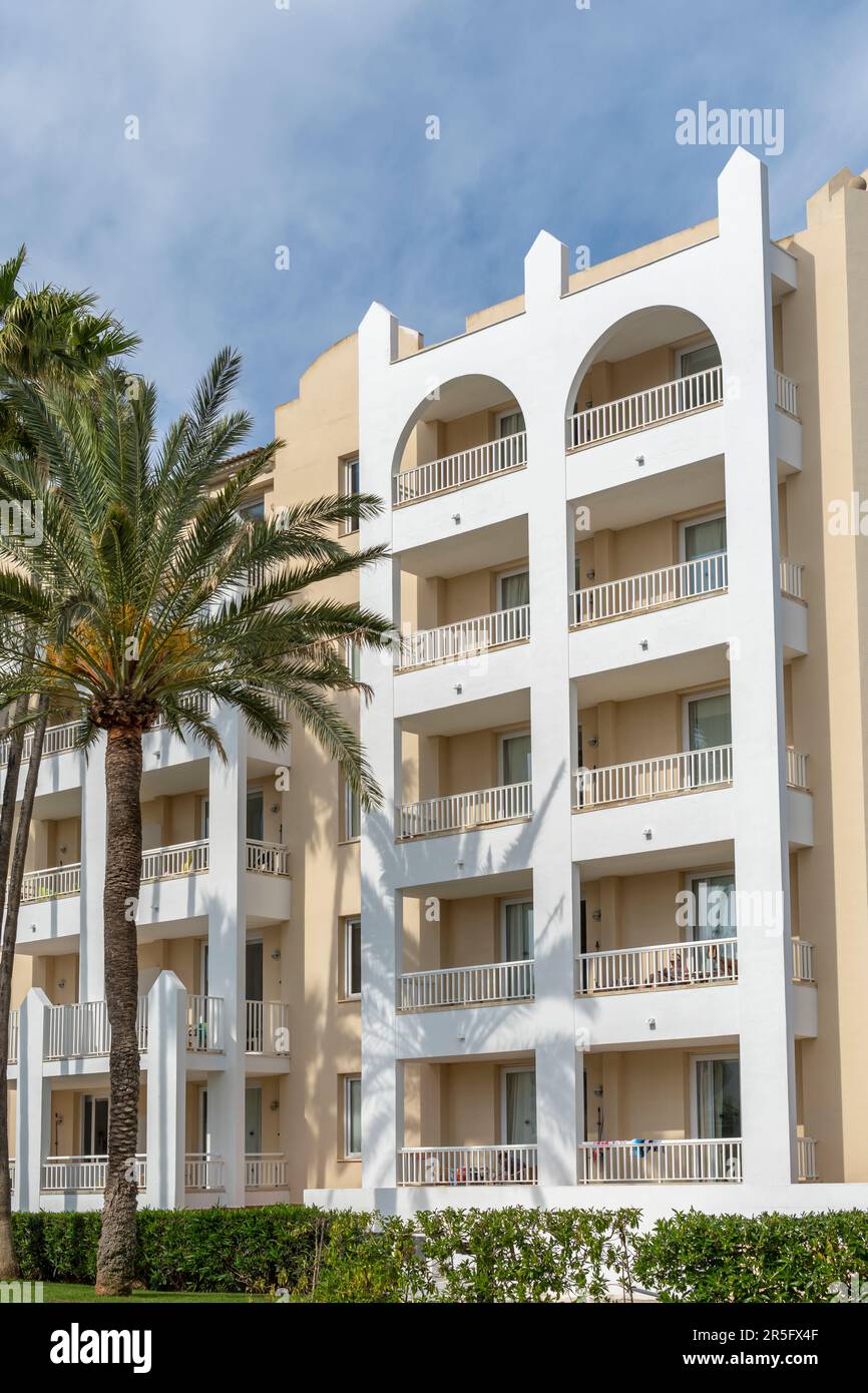 Sa Coma, Spain; june 03 2023: Main facade of the hotel Protur Safari ...