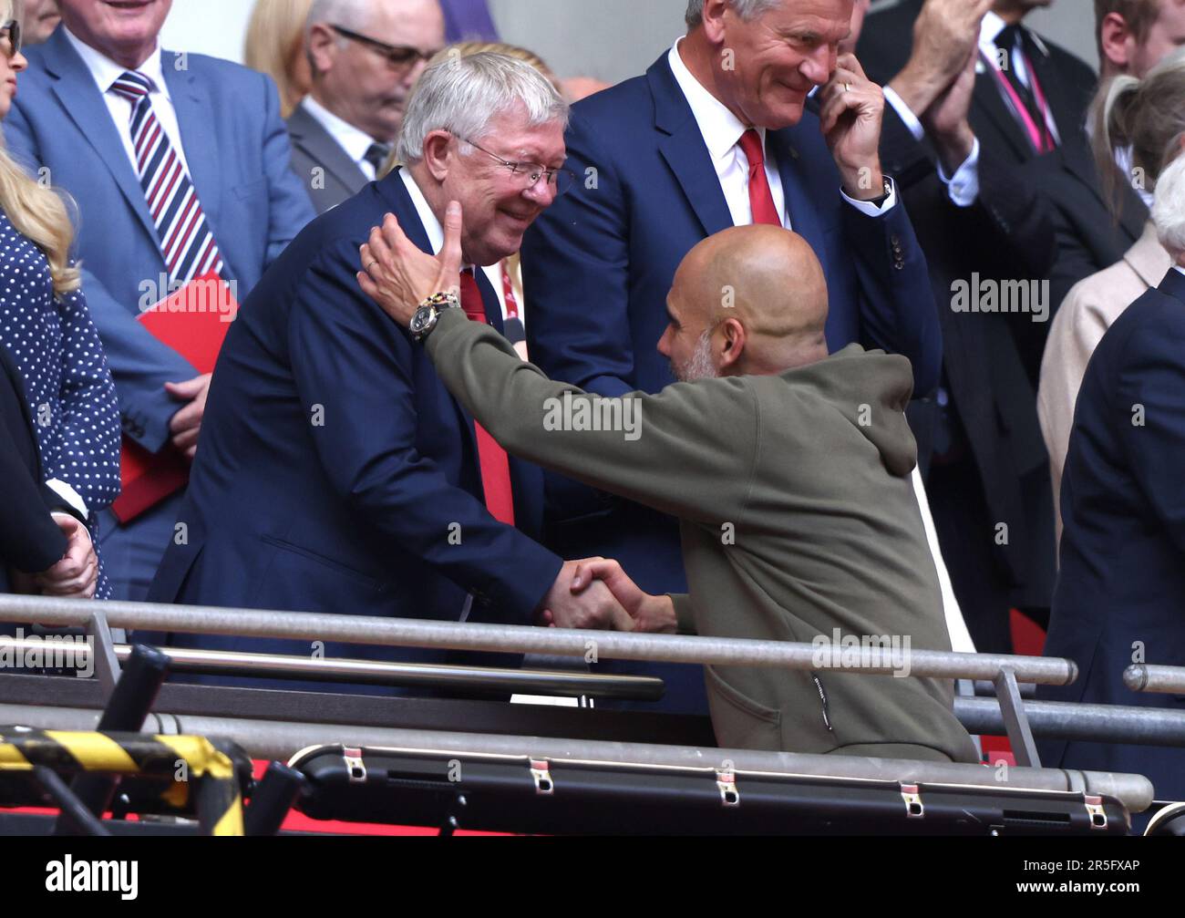 London, UK. 03rd June, 2023. Sir Alex Ferguson and Pep Guardiola (Man ...