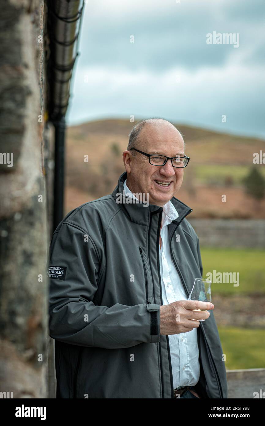 Whiskymaker, Neil Macleod Mathieson,with distiller at the Torabhaig ...