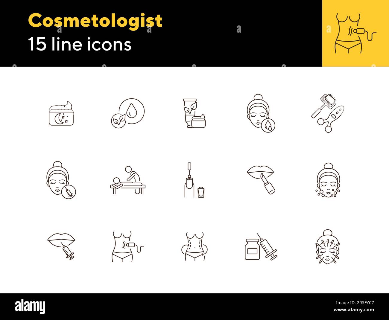 Cosmetologist line icon set Stock Vector Image & Art - Alamy