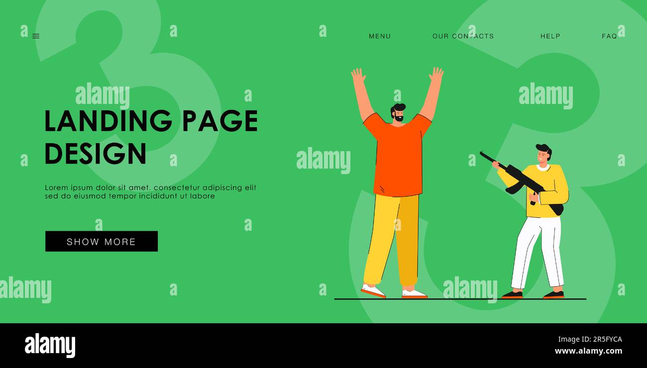 Son with gun pretending to be criminal and playing with father Stock ...