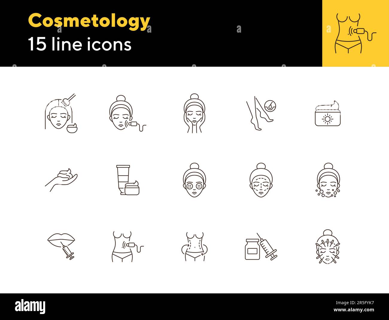 Cosmetology line icon set Stock Vector Image & Art - Alamy