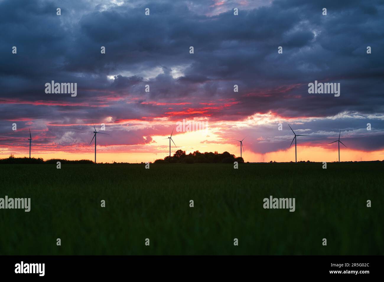 Ignitis wind turbine park in Jurbarkas, Lithuania Stock Photo - Alamy