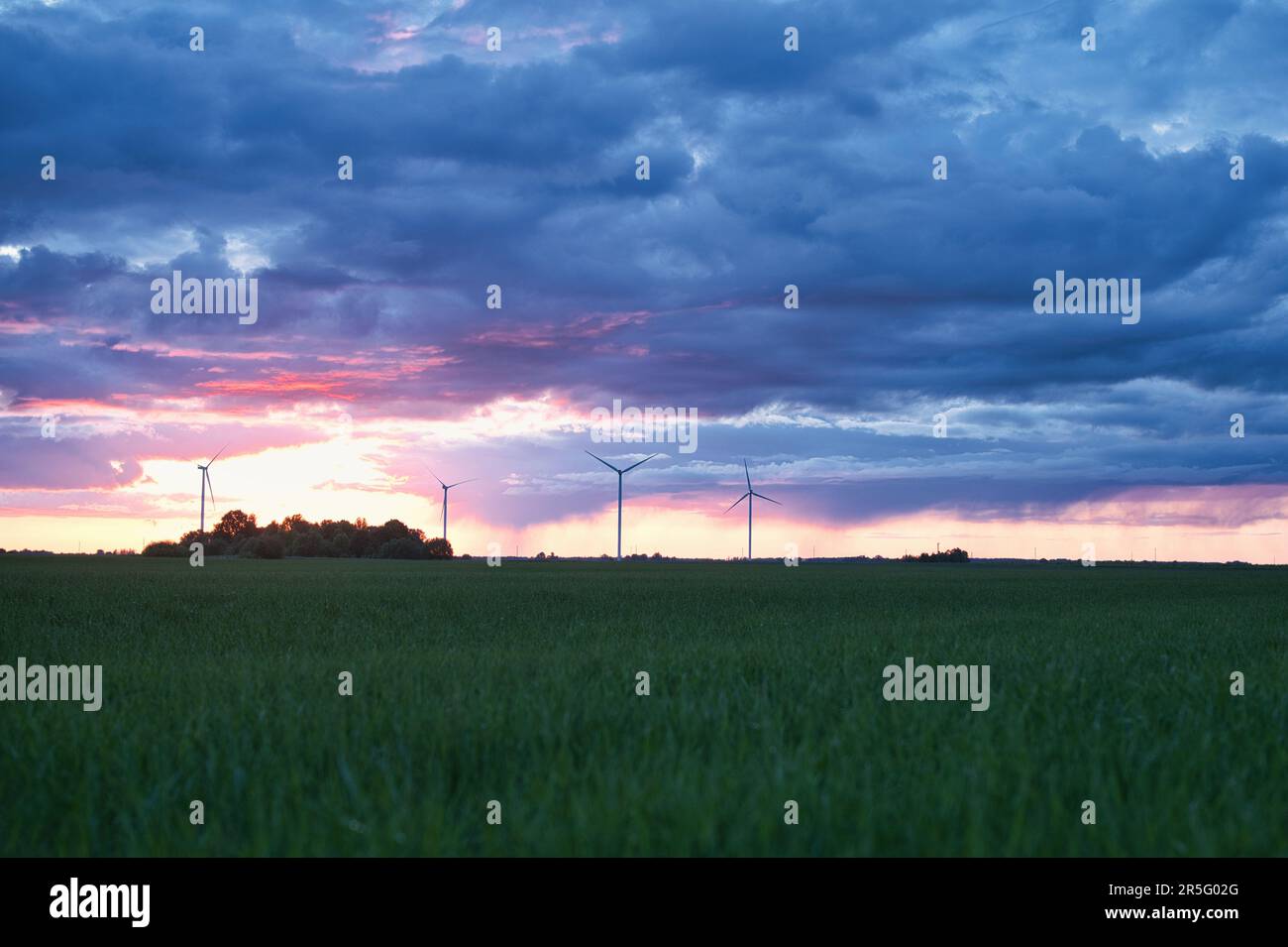 Ignitis wind turbine park in Jurbarkas, Lithuania Stock Photo - Alamy