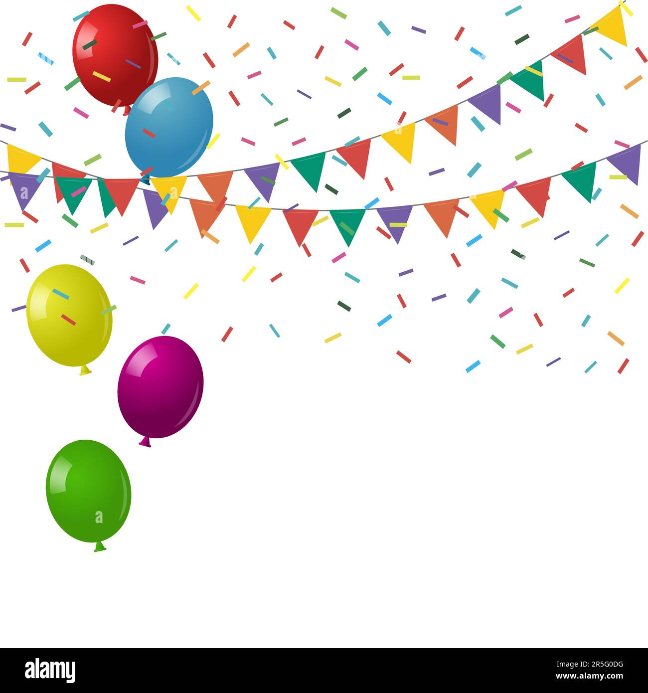 Celebrate background. Festive bright background with balloons and flags ...