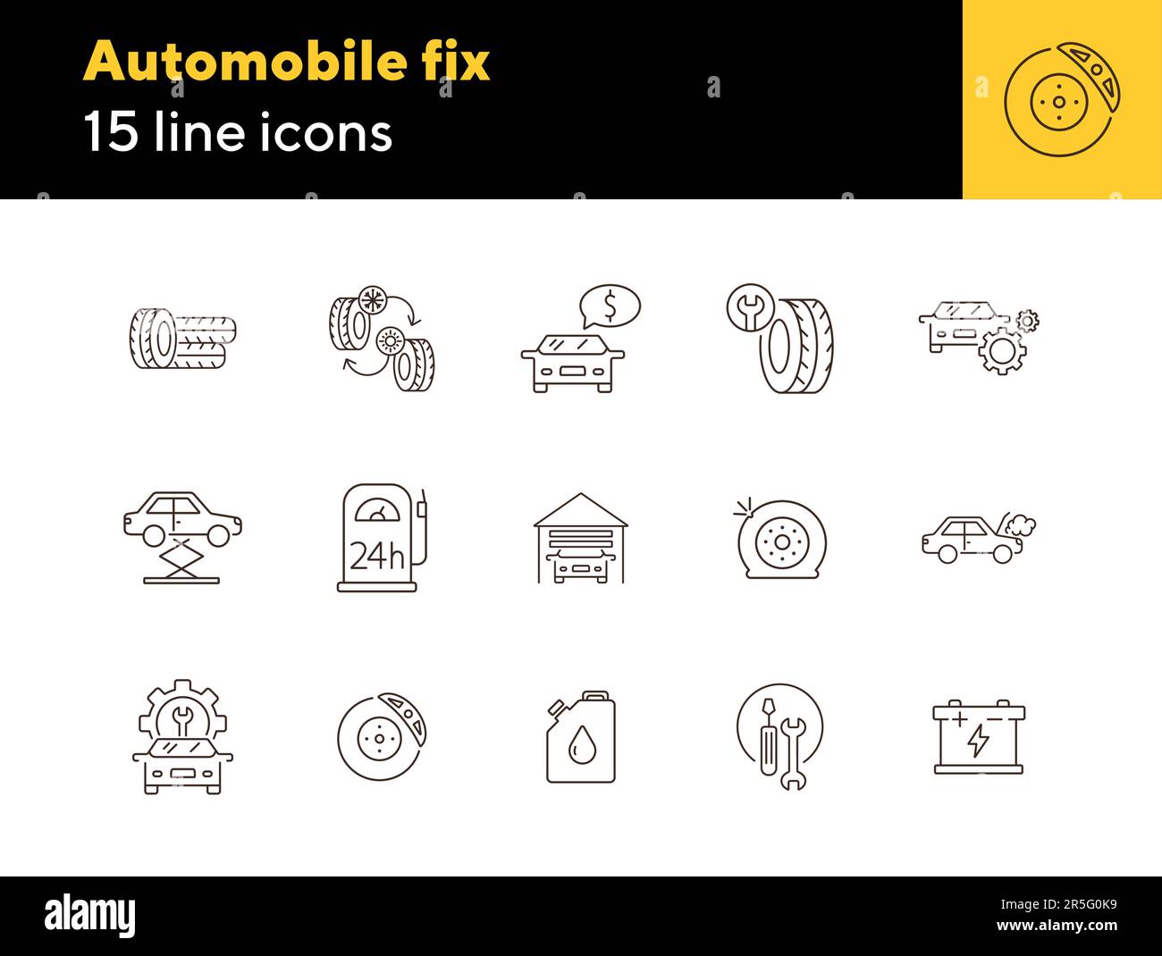 Automobile fix icons Stock Vector Image & Art - Alamy