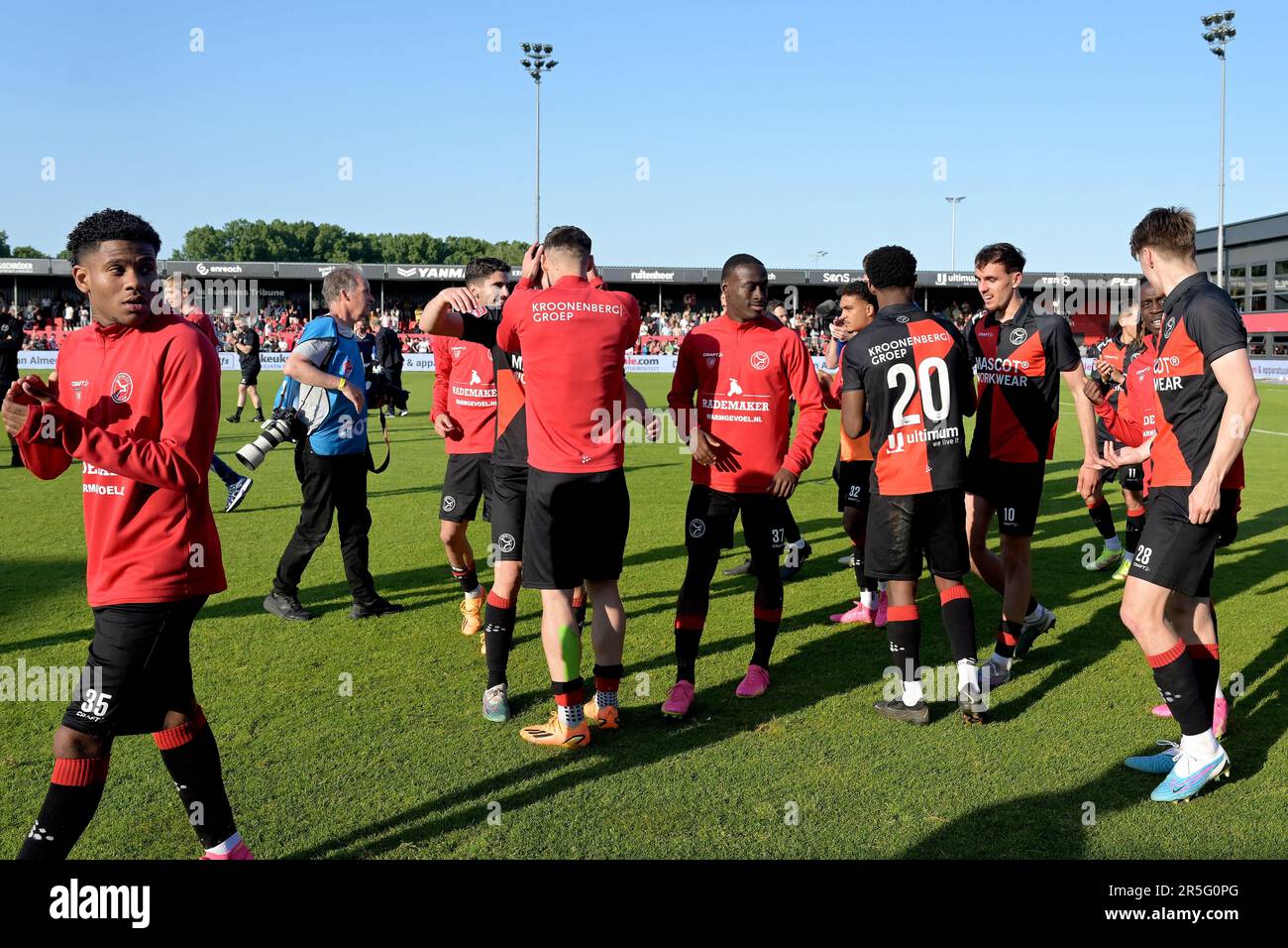 ALMERE - Almere City FC players after the end of the play-off promotion ...