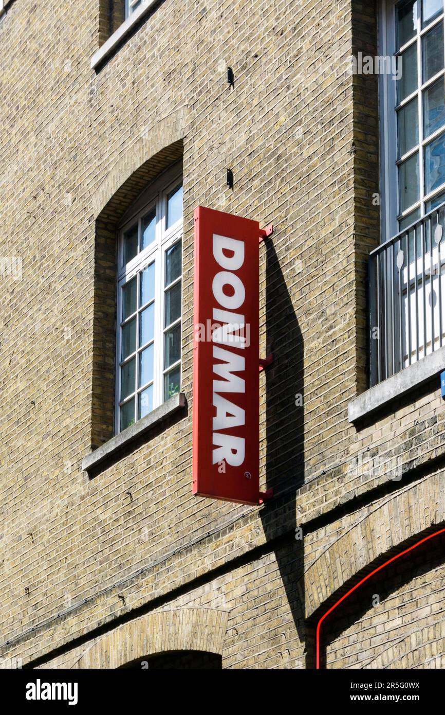 Sign for Donmar theatre in Earlham Street, London Stock Photo - Alamy