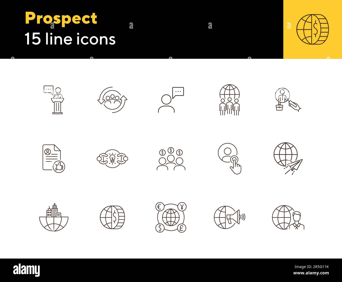 Prospect line icon set Stock Vector Image & Art - Alamy