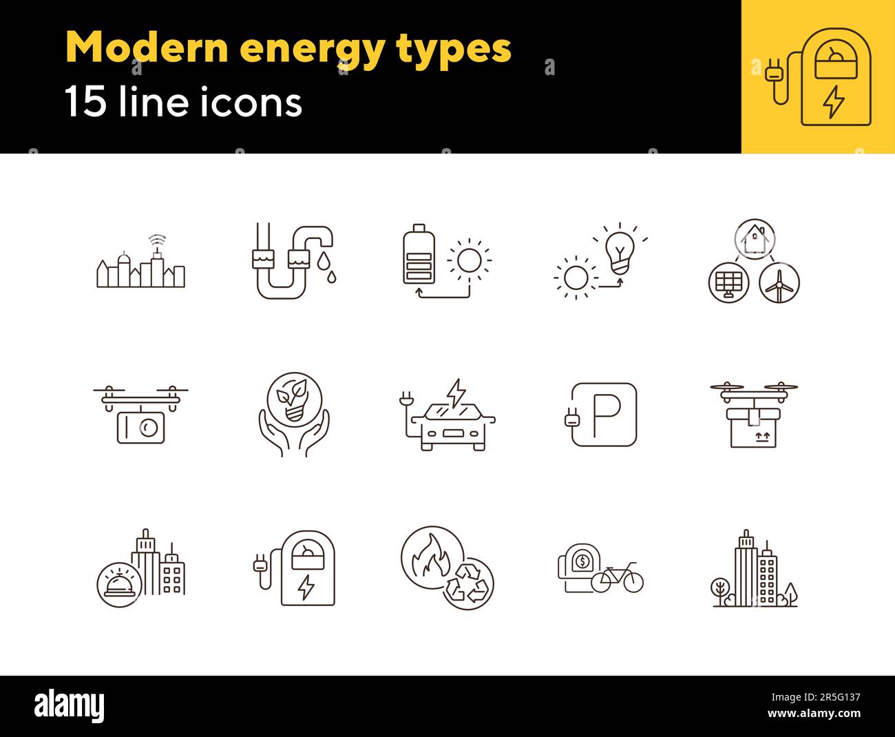 Modern energy types icons Stock Vector Image & Art - Alamy