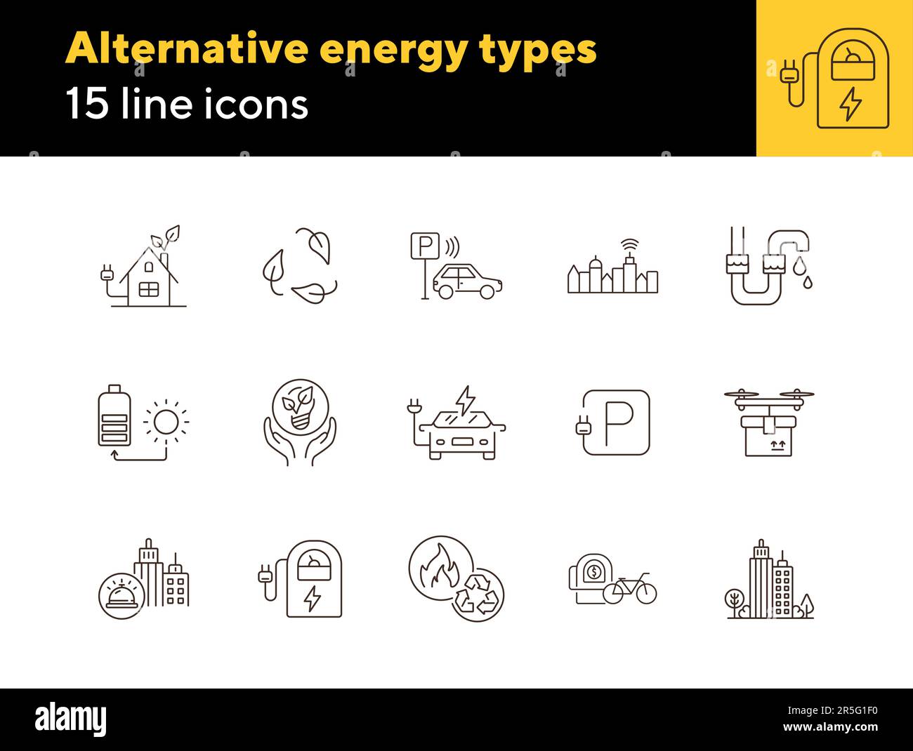 Alternative energy types icons Stock Vector Image & Art - Alamy