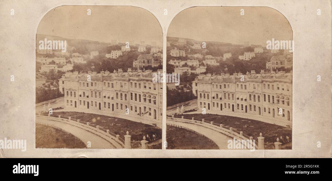 Victorian Stereoscope slide: Lisburne Terrace, Torquay Stock Photo - Alamy