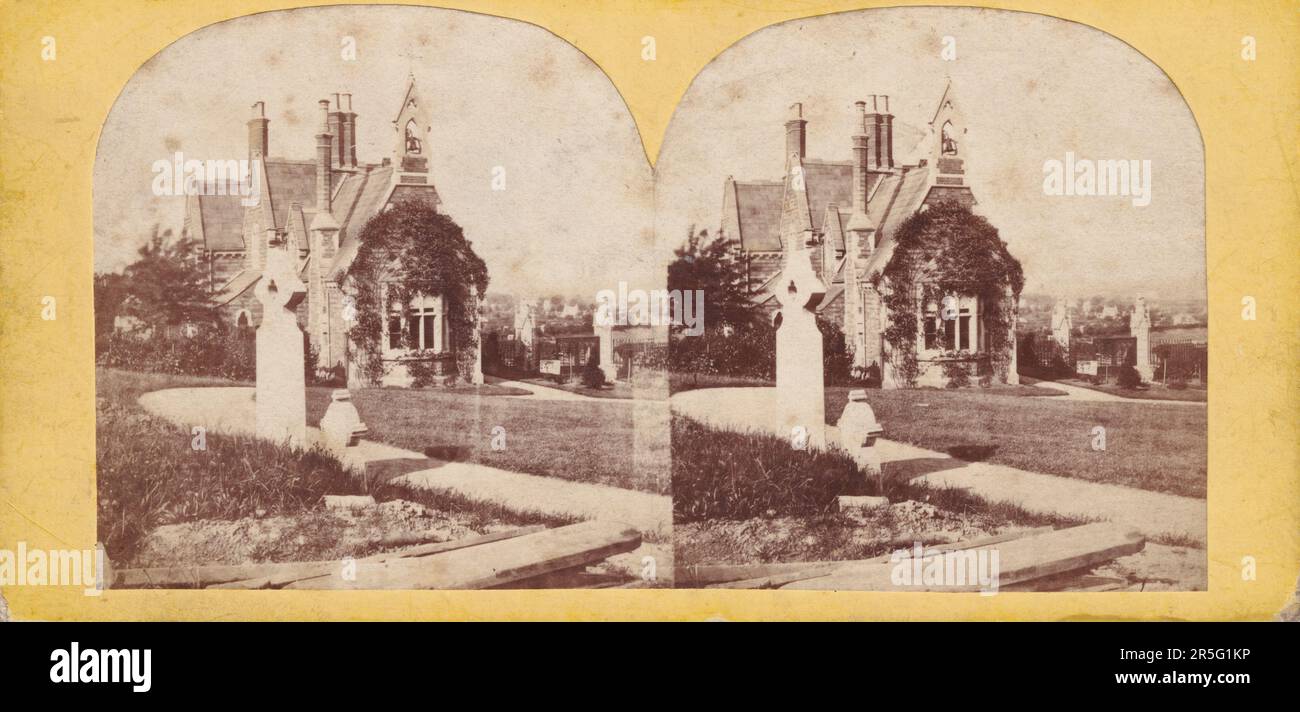 Victorian Stereoscope slide: Leicester Cemetery Stock Photo - Alamy