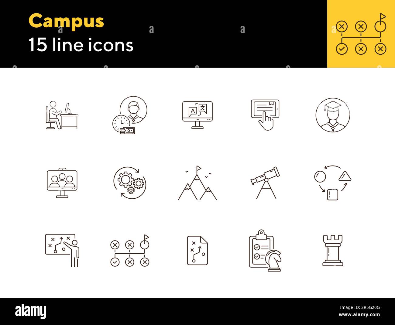 Campus line icon set Stock Vector Image & Art - Alamy