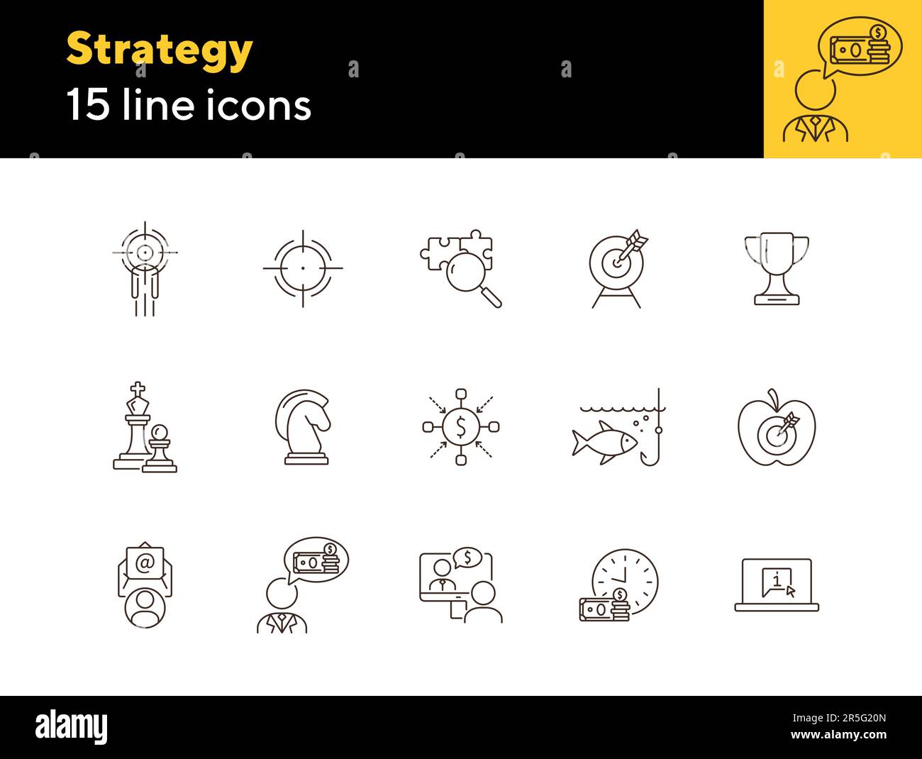 Strategy icon set Stock Vector Image & Art - Alamy