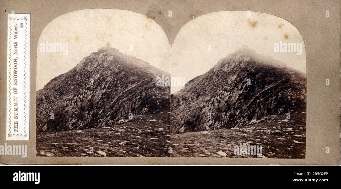 Victorian Stereoscope slide: The Summit of Snowden Stock Photo - Alamy