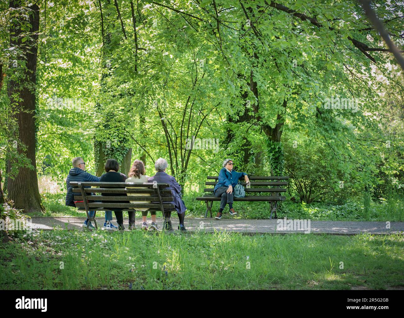 Bucharest, Romania - May 2023: Group of senior people sitting down on ...
